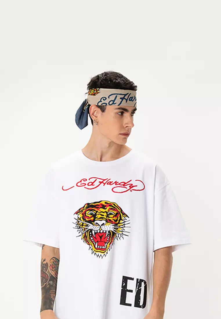 Buy Ed Hardy Signature Tiger Cotton Bandana - Unisex Online | ZALORA ...