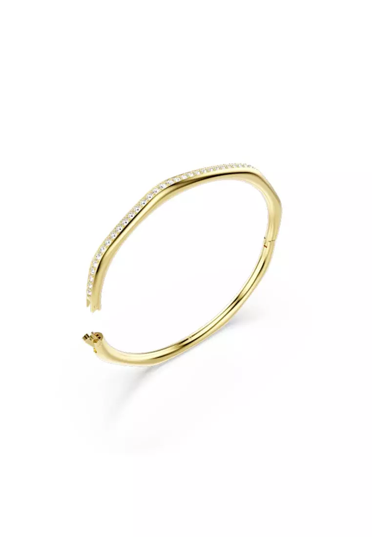 Buy Swarovski Dextera Bangle, Octagon Shape, Round Cut, White, Gold ...