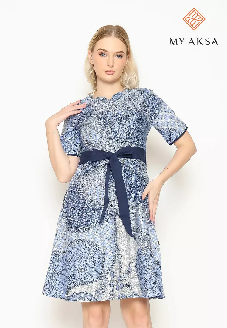 Jual MY AKSA FIT EVERYWHERE My Aksa Batik Wanita Dress Furing Madeline ...