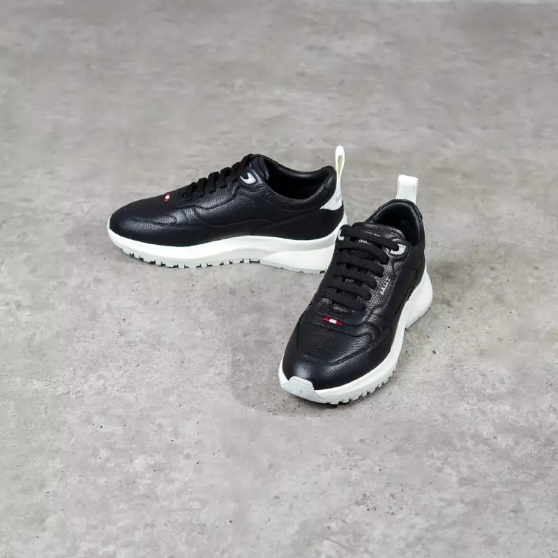 Jual BALLY Sepatu BALLY DAVE WHITE BLACK GRAINED LEATHER SNEAKER 100% ...