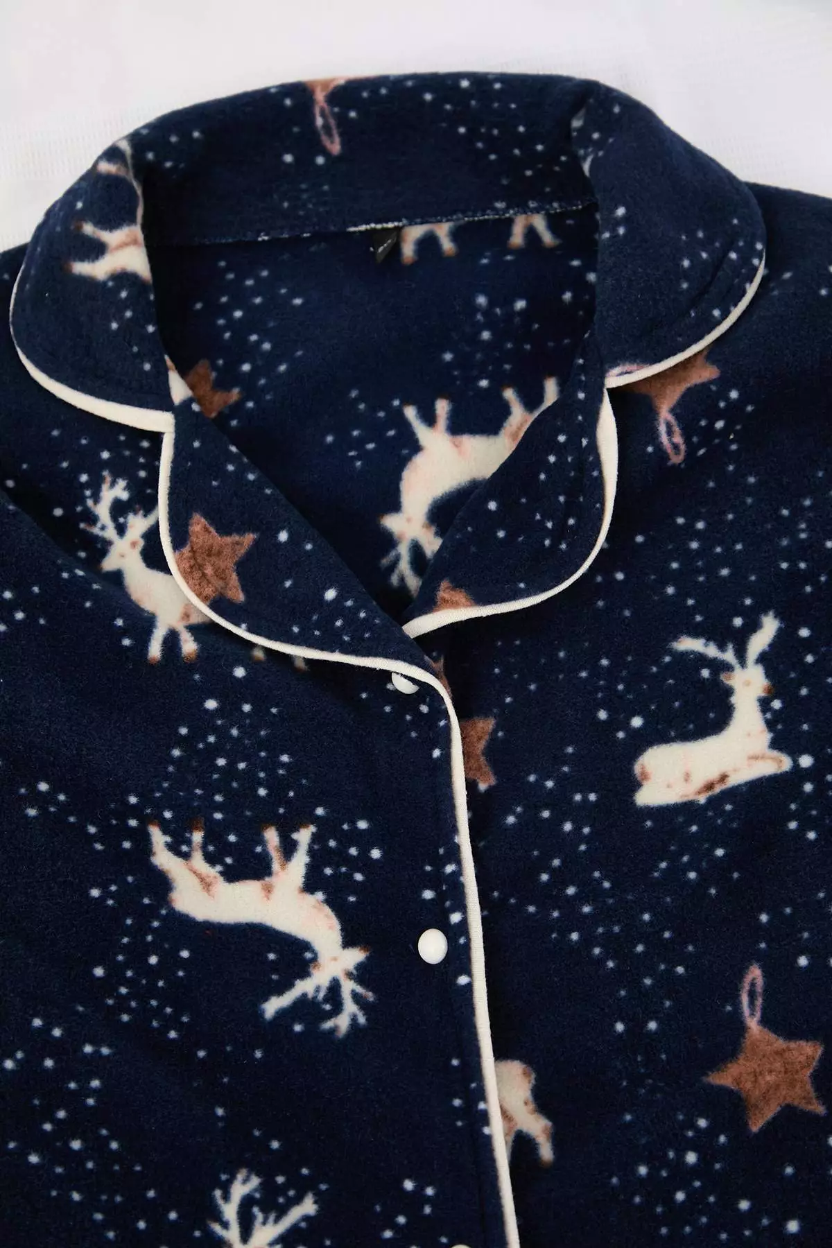 Buy Trendyol Navy Blue Christmas Themed Deer Pattern Shirt Collar ...