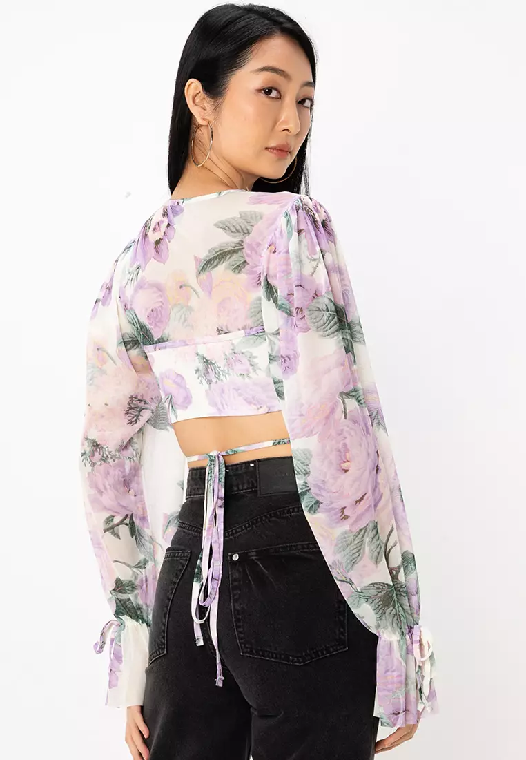 Buy ASOS Design Super Crop Top Wrap Around Waist Online | ZALORA Malaysia