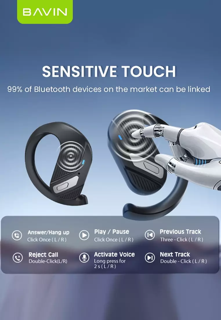 Buy BAVIN BA69 TWS Bluetooth 5.3V Open Ear Headset Bluetooth Wireless ...