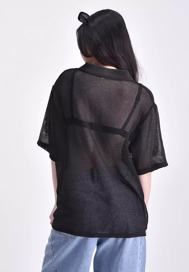 Buy BENCH Women's Oversized Mesh Top 2024 Online | ZALORA Philippines