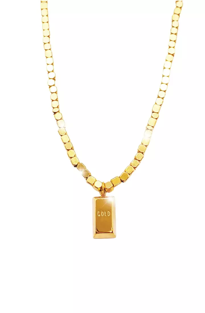 Buy CELOVIS Auryn Golden Wealth Bar made in Titanium Gold Chain ...