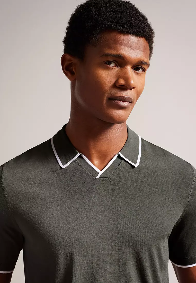 Buy TED BAKER Ted Baker Stortfo SS Rayon Open Neck Polo 2025 Online ...