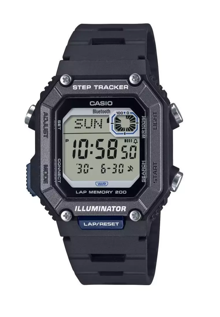CASIO Casio General Smartphone Link Digital Black Resin Strap Men's ...