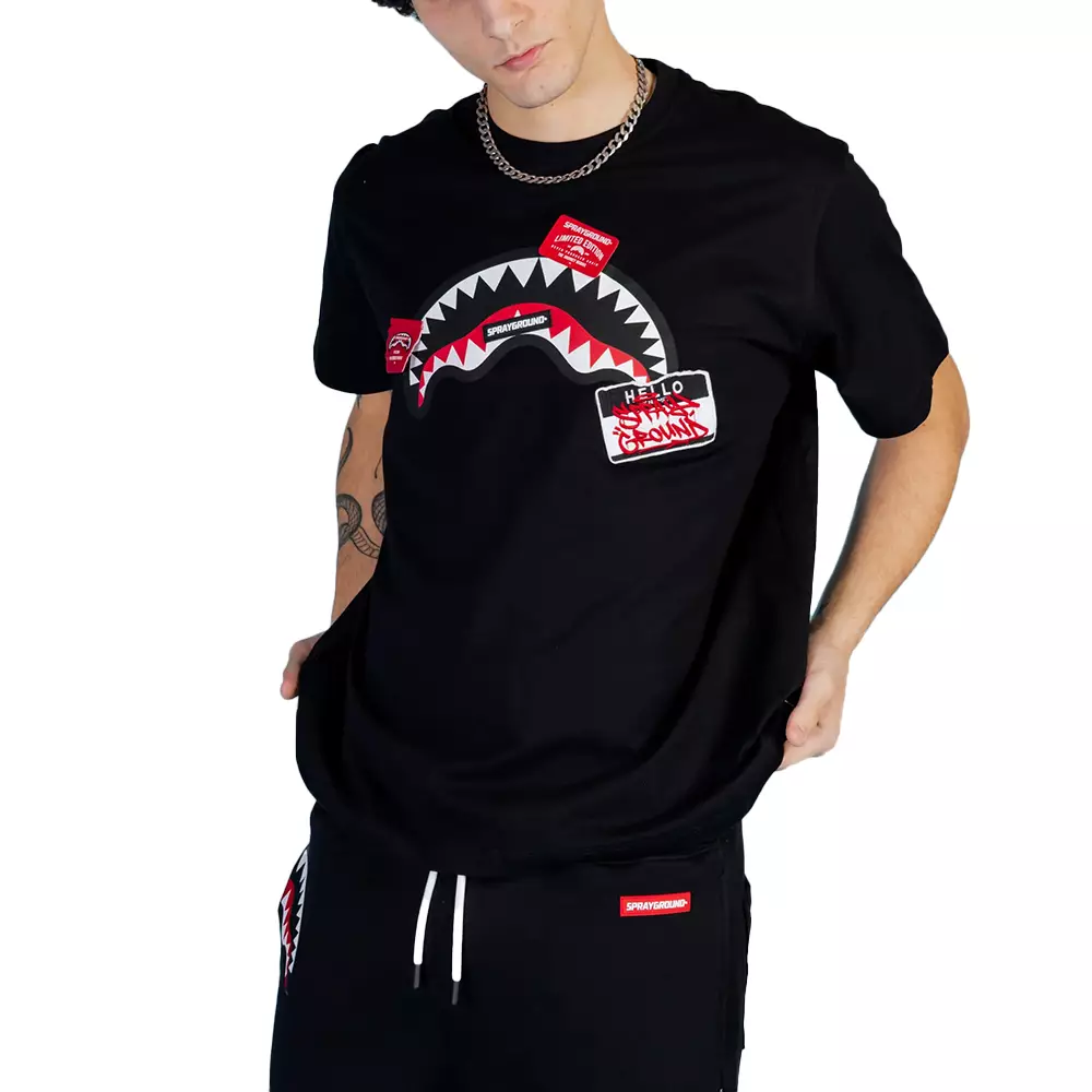 Jual Sprayground Label Shark Regular T-Shirt Black Original 2025 ...