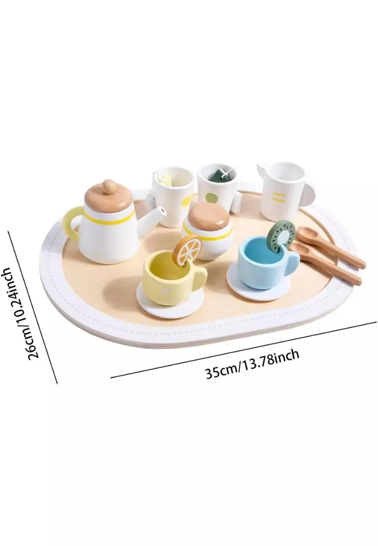 Buy Stitches & Tweed Wooden Play Pretend Complete Afternoon Tea Set ...