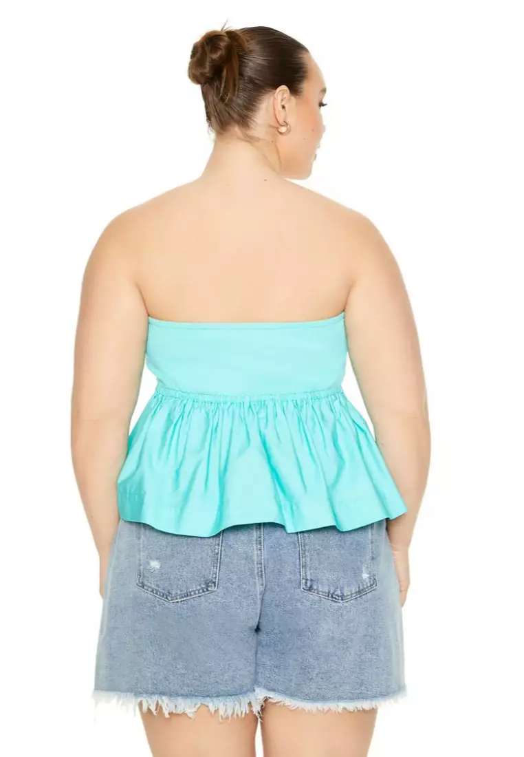 Buy Forever 21 Plus Size Strapless Peplum Top 2024 Online Zalora