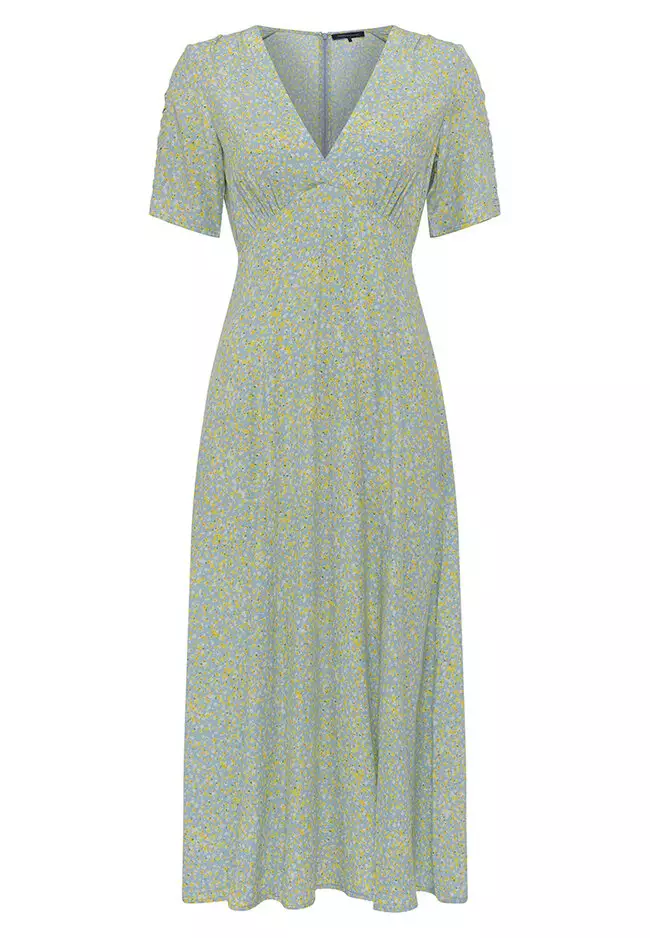 Jual French Connection Stacie Daisy Drape Midi Dress Original 2024 | ZALORA Indonesia