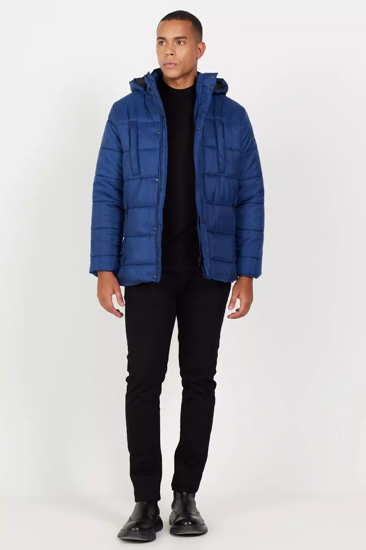 網上選購 Altinyildiz Mens Blue Normal Fit High Neck Padded Outdoor Puffer ...