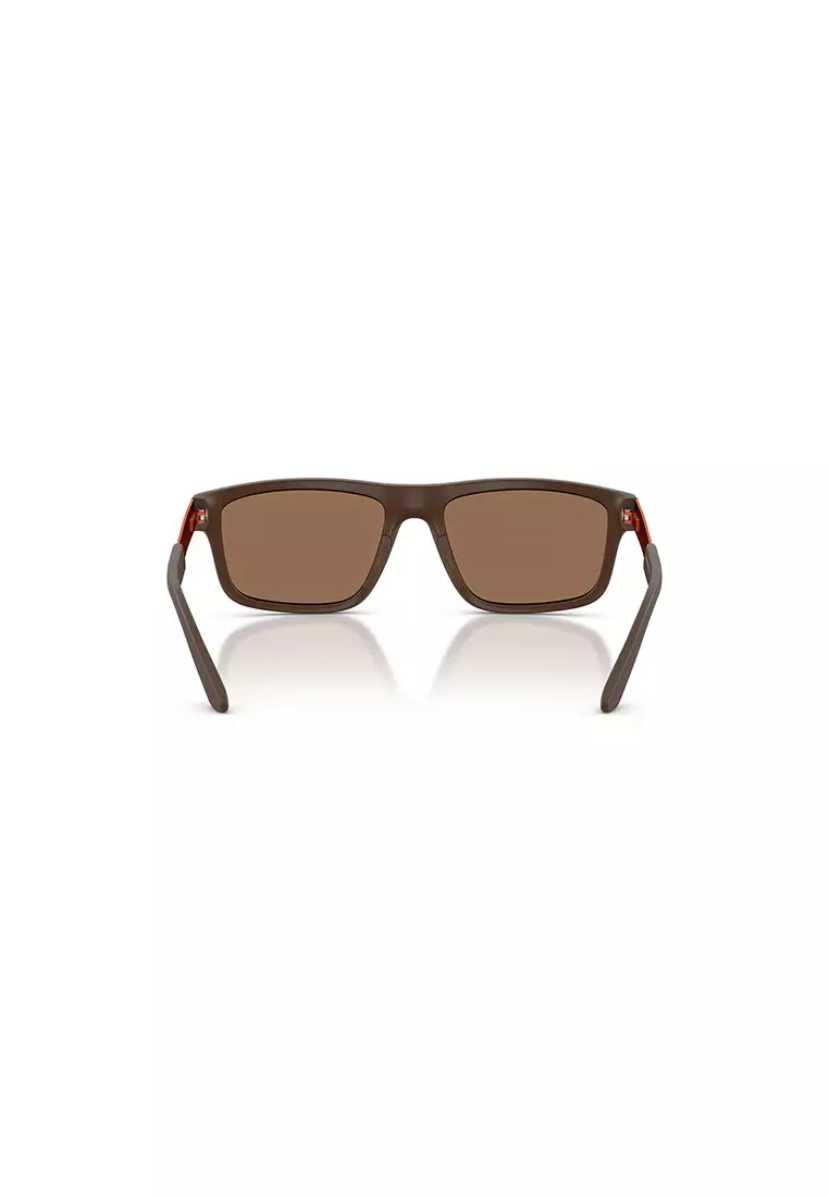 Buy Emporio Armani Men Rectangle Frame Brown Sunglasses, UV Protection ...