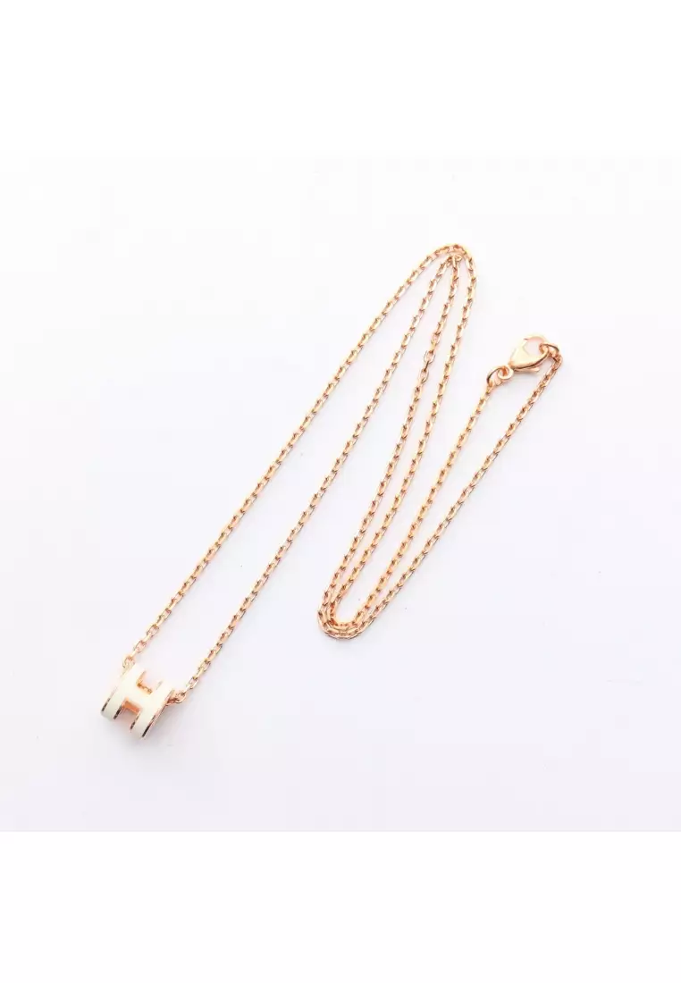 Buy Hermès Pre-Loved Hermès MINI POP H Mini Pop H necklace GP Pink gold ...