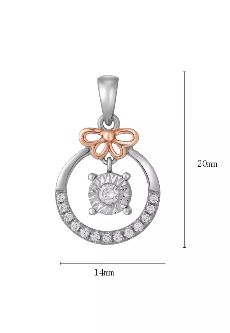 TOMEI TOMEI Diamond Pendant With Chain, White+Rose Gold 585 (P6179WR ...