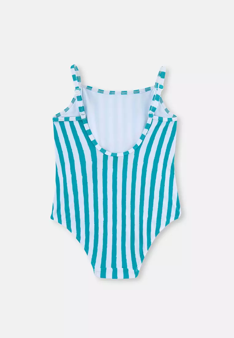 Buy DAGİ Green - White Swimsuits, Stripe, Non-wired, Swimwear for Girls ...