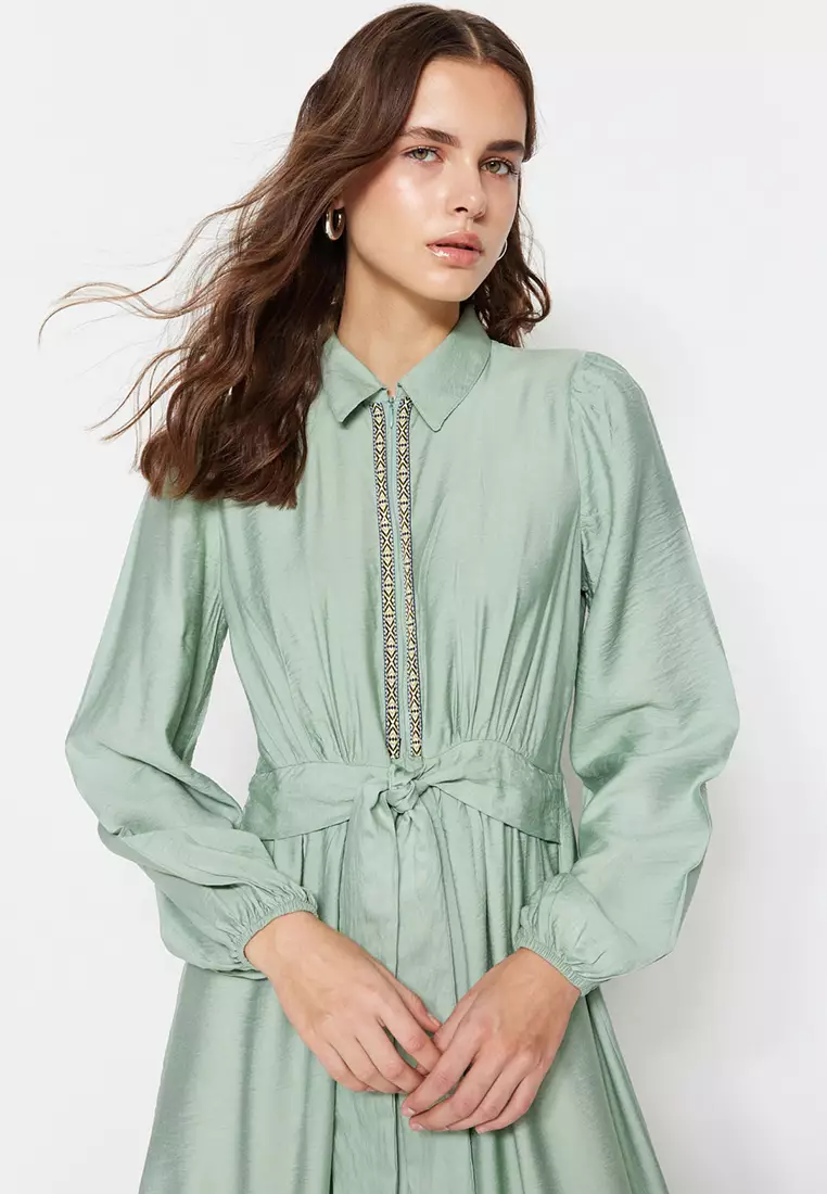 Buy Trendyol MODEST Stripe Detail Maxi Dress 2025 Online | ZALORA ...