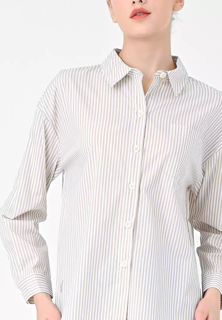 Buy Plain B. Stripe Line Blouse Online | ZALORA Malaysia