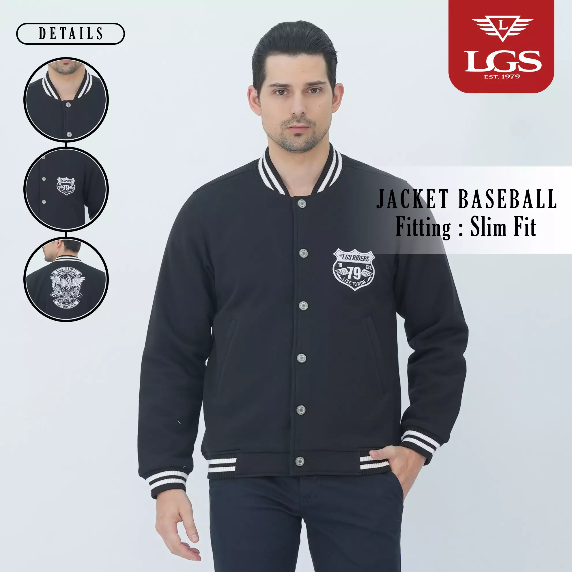 Jual LGS LGS - Jaket Pria - Jaket Baseball - Snap Button - Gambar ...