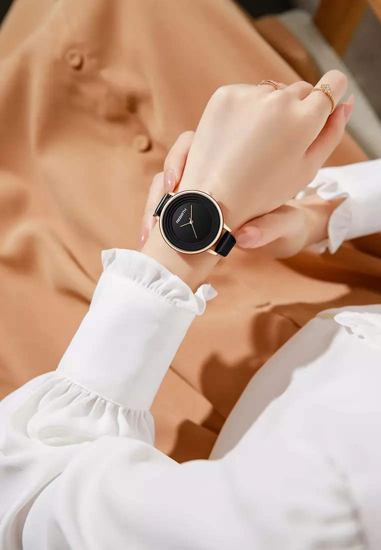 Jual Rebirth Watch Jam Tangan Wanita Minimalist Dial Tali Kulit Anti ...