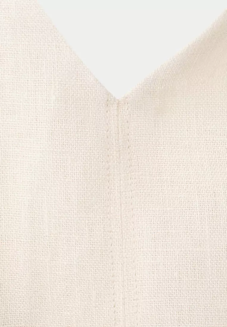 Buy Mango Linen Midi-Dress With Belt 2026 Online | ZALORA