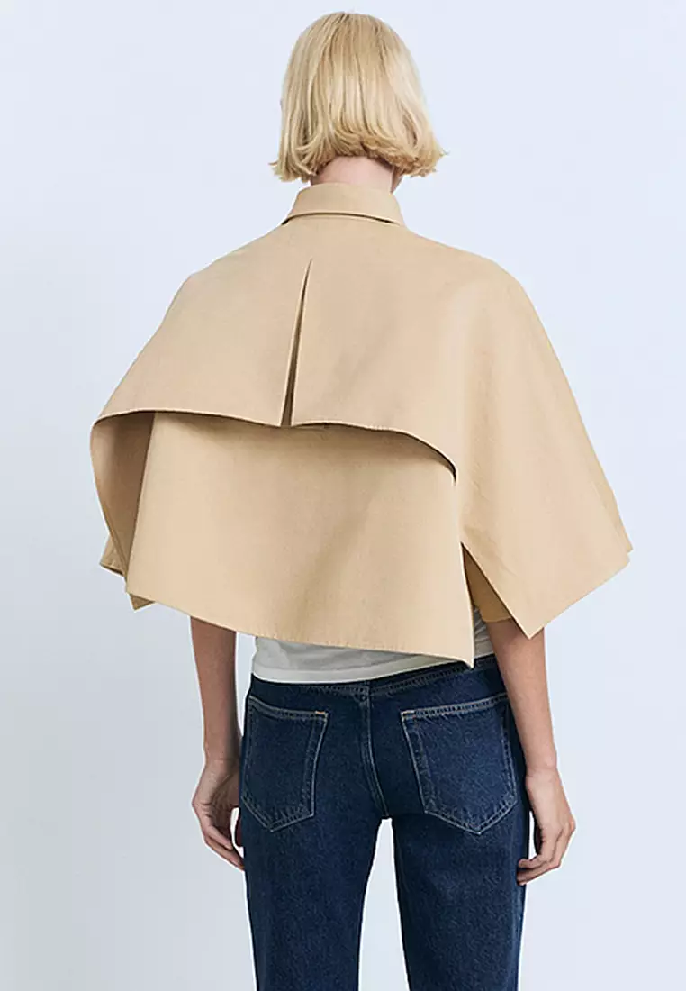 Buy Mango Cape-Style Cropped Trench 2025 Online | ZALORA