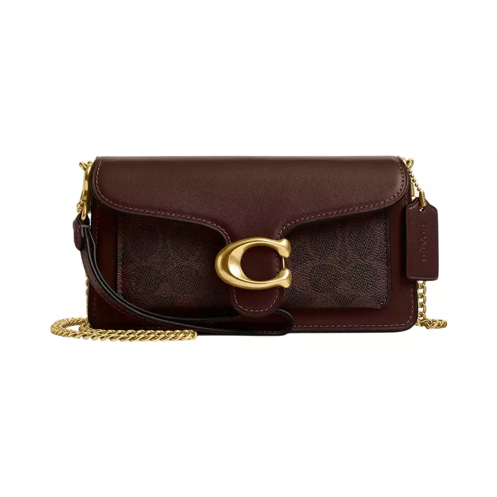 Jual Coach Tabby 19 Chain Crossbody Bag in Signature Canvas Brass Maple ...
