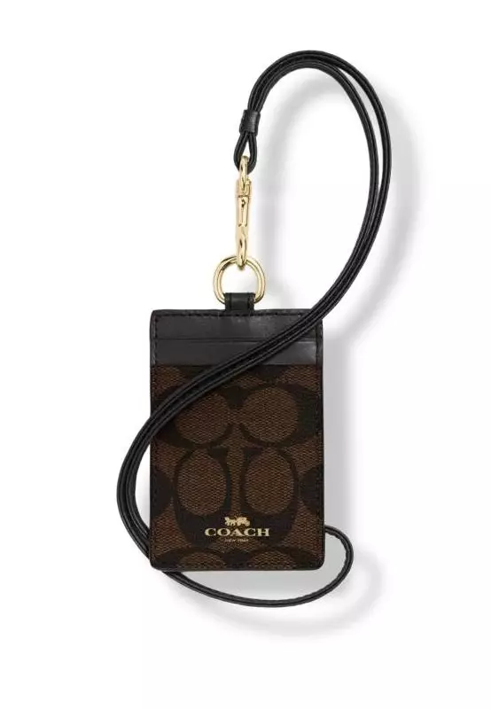 Jual Coach Coach ID Lanyard in Signature Canvas brown/black Original ...