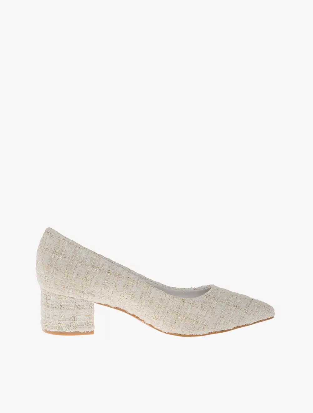 Jual PAYLESS Payless Fioni Women Tweed Mana Low Block Heels - White_04 ...
