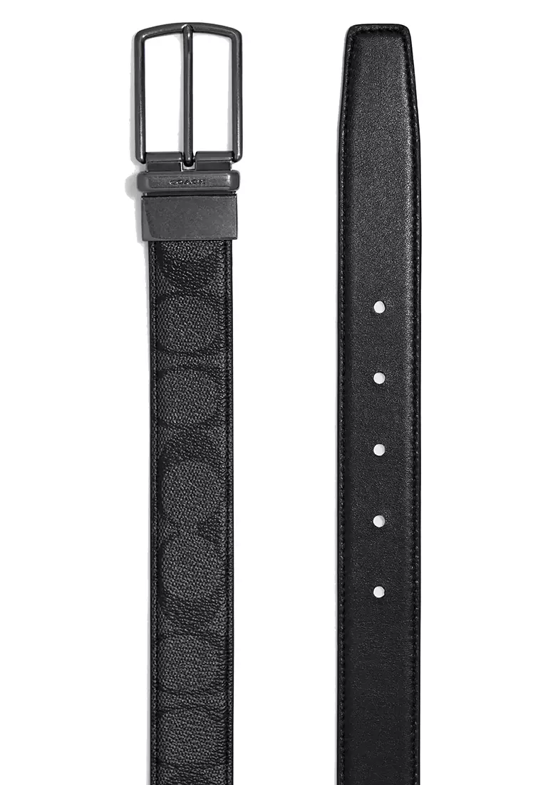 Buy Coach Harness Buckle Cut To Size Reversible Belt, 30 Mm Charcoal ...