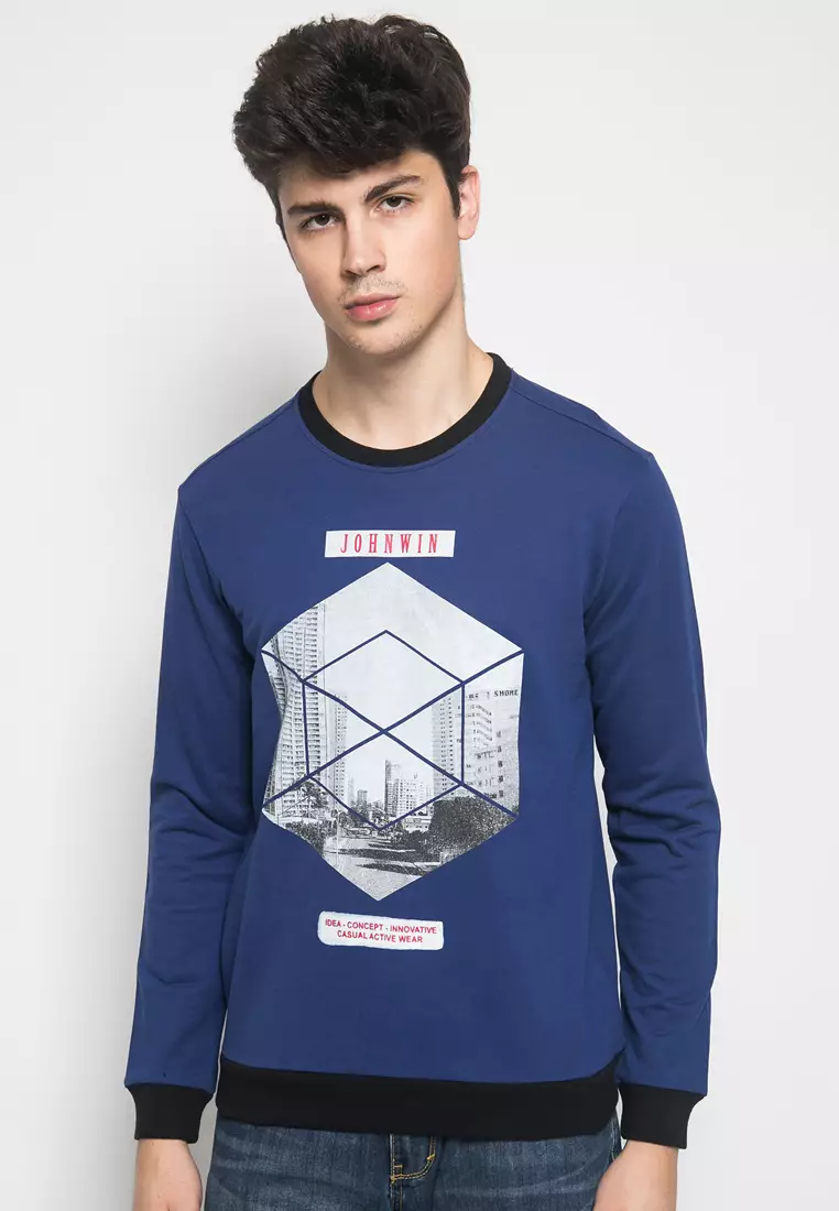 Jual Johnwin Johnwin Slim Fit - Kaos Casual - Kaos Sablon - Lengan ...