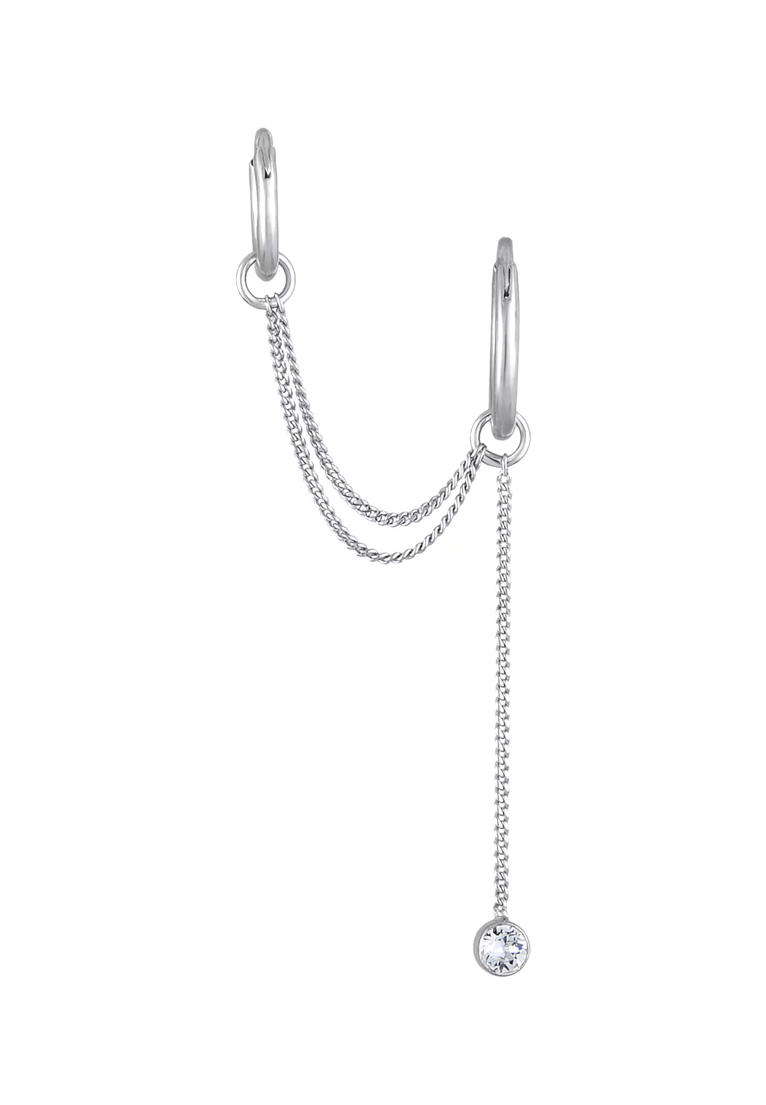 Buy ELLI GERMANY Swarovski® Crystal Draped Hoop Earrings – 925 Silver ...