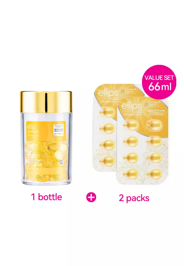 Buy Ellips Ellips Vitamin Smooth & Shiny Value Set (1ml x 50pcs + 1ml x ...