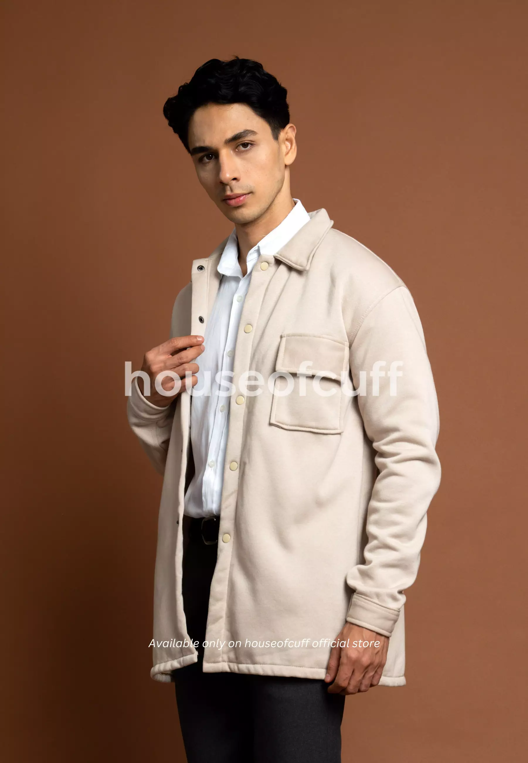 Jual House of Cuff Houseofcuff Jaket Kemeja Casual Soft Fleece Krem ...