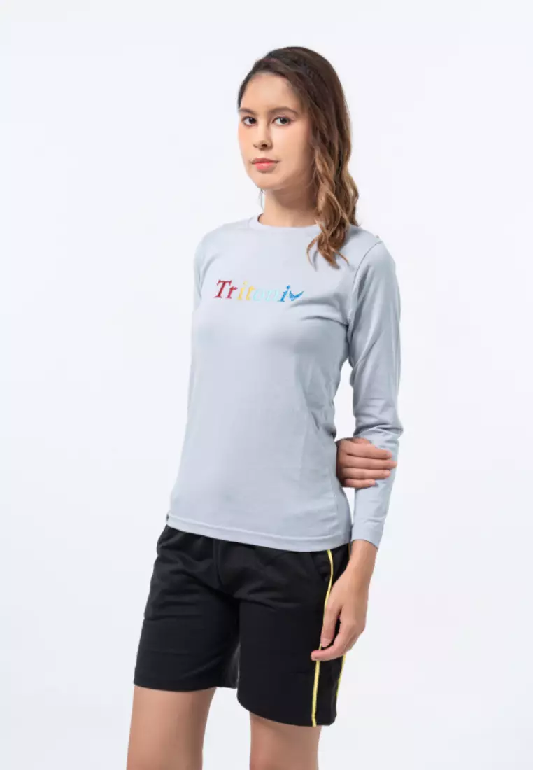 Buy TRITONI WOMEN'S COTTON LIFESTYLE PRINTED LONG SLEEVE T-SHIRT 2025 Online | ZALORA