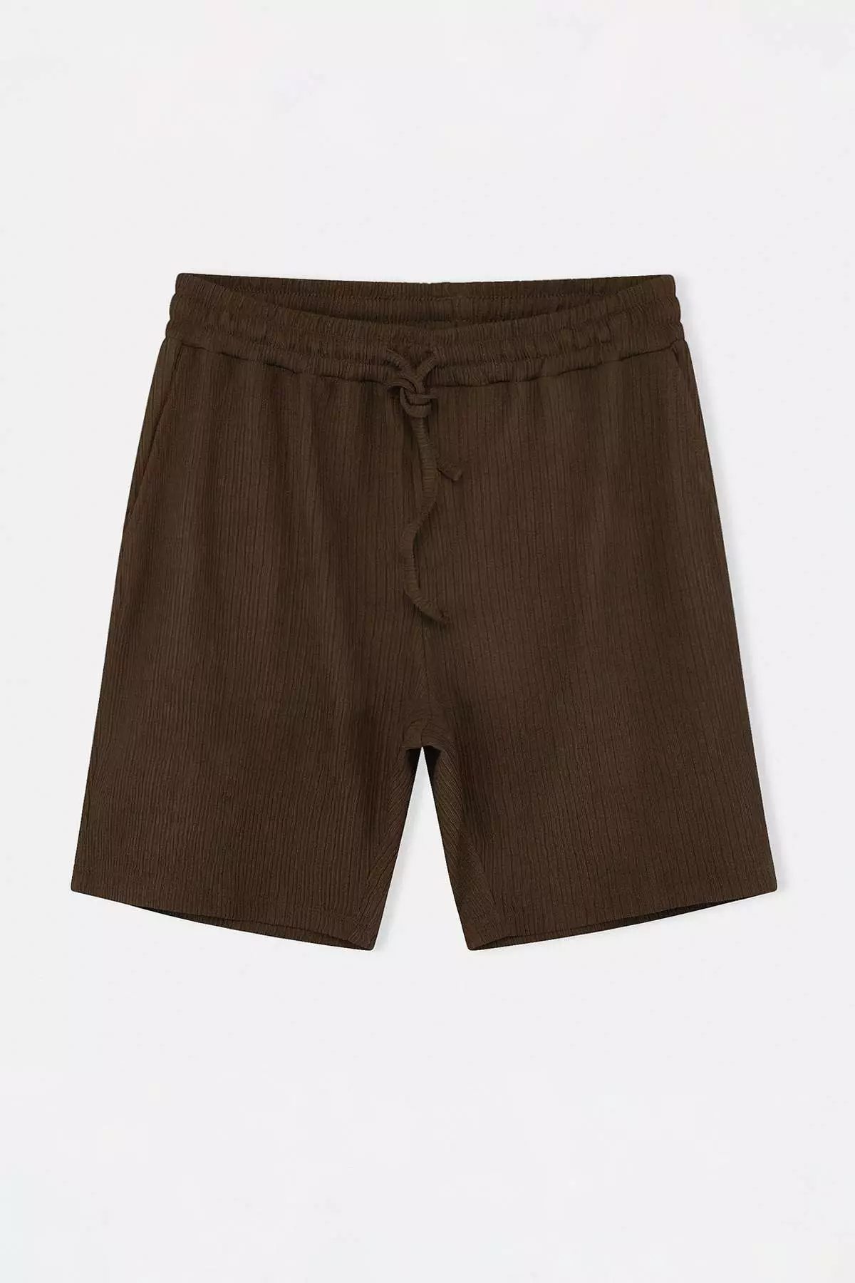 Buy Trendyol Brown Regular/Normal Cut Textured Wrinkled Shorts ...