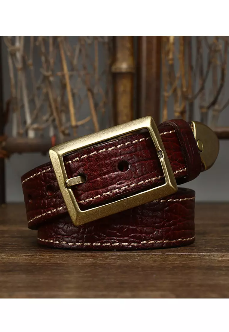 Buy Twenty Eight Shoes Thick Reversible Grain Leather Belt CP277 2025 ...