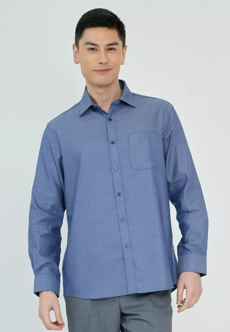 Buy Hechter Paris Textured Regular Fit Business Shirt 2025 Online | ZALORA Philippines