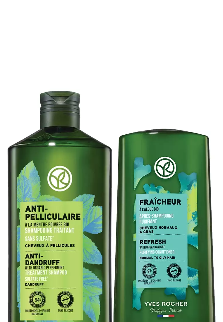 Buy Yves Rocher Anti Dandruff Shampoo 300ml & Refresh Purifying ...