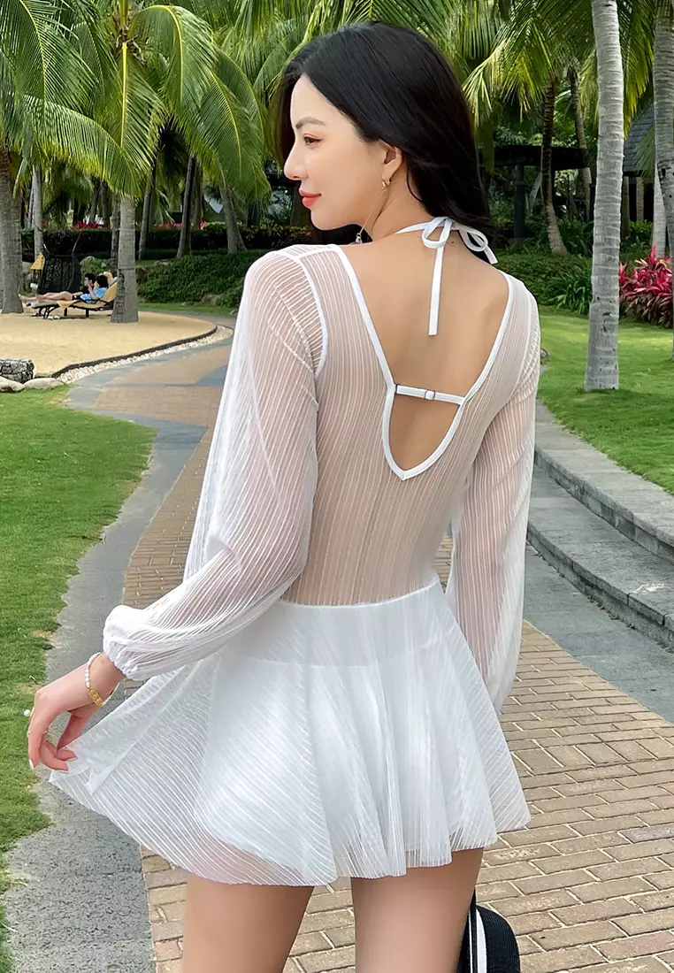 Buy Zitique Sexy Tulle Big Backless One Piece Swimsuit 2024 Online