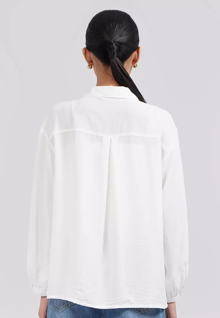 Jual Executive V-Neck Long Sleeve Blouse Original 2025 | ZALORA Indonesia