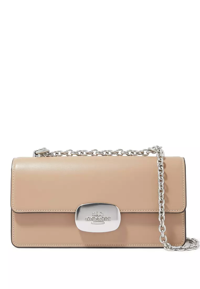 Coach Eliza Flap Crossbody Bag - Beige 2025 | Buy Coach Online | ZALORA ...