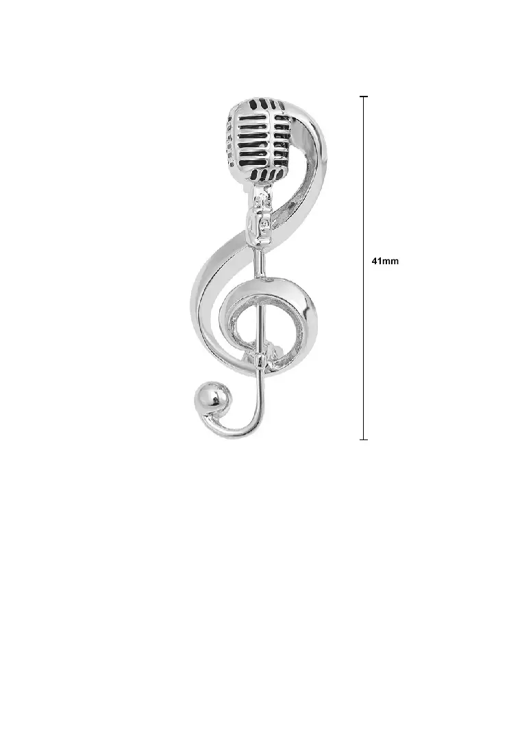 Buy Glamorousky Fashion Creative Microphone Musical Note Brooch 2024 ...