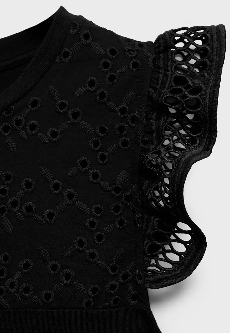 Buy Mango Openwork Neckline Cotton Top Online | ZALORA Malaysia