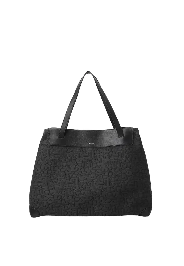 Jual BERACAMY Soft-Structured Trapezoidal Canvas Tote Bag Large - Black ...