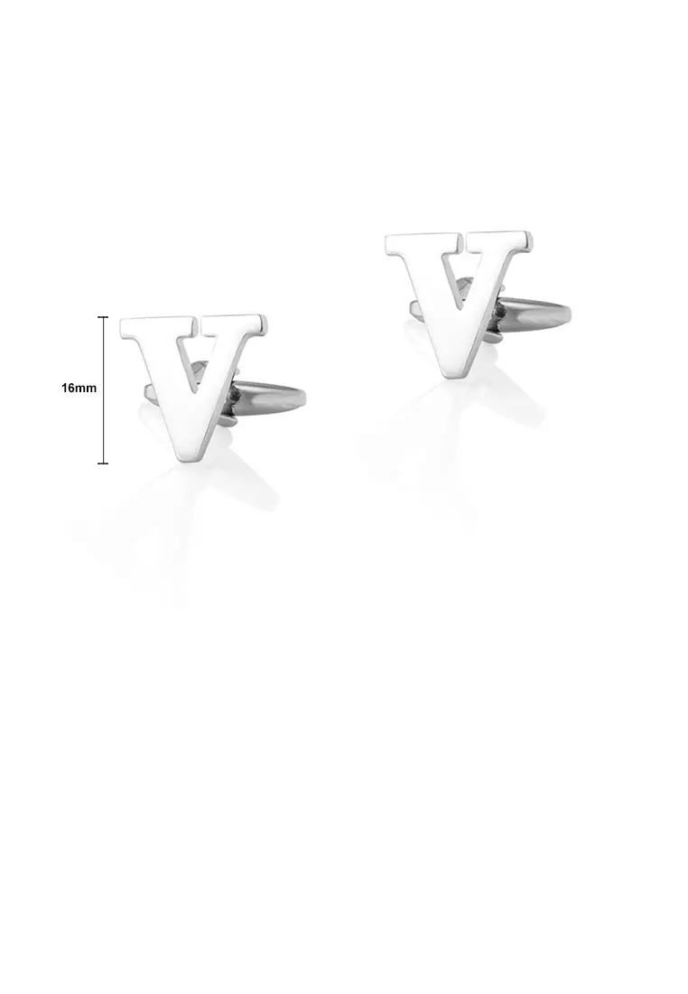 Buy Mooclife Fashion Simple English Alphabet V Cufflinks 2025 Online ...