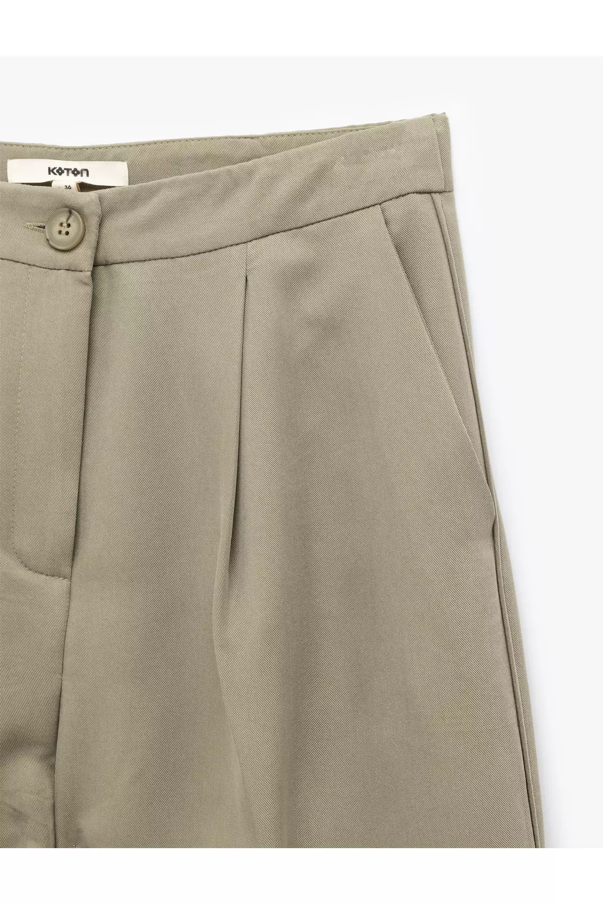 Buy KOTON Modal Fabric Relaxed Fit Wide Leg Fabric Trousers With ...