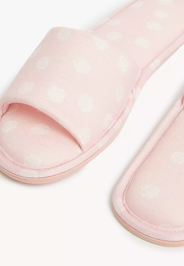 Jual Marks & Spencer Polka Dot Open Toe Mule Slippers Original 2025 ...