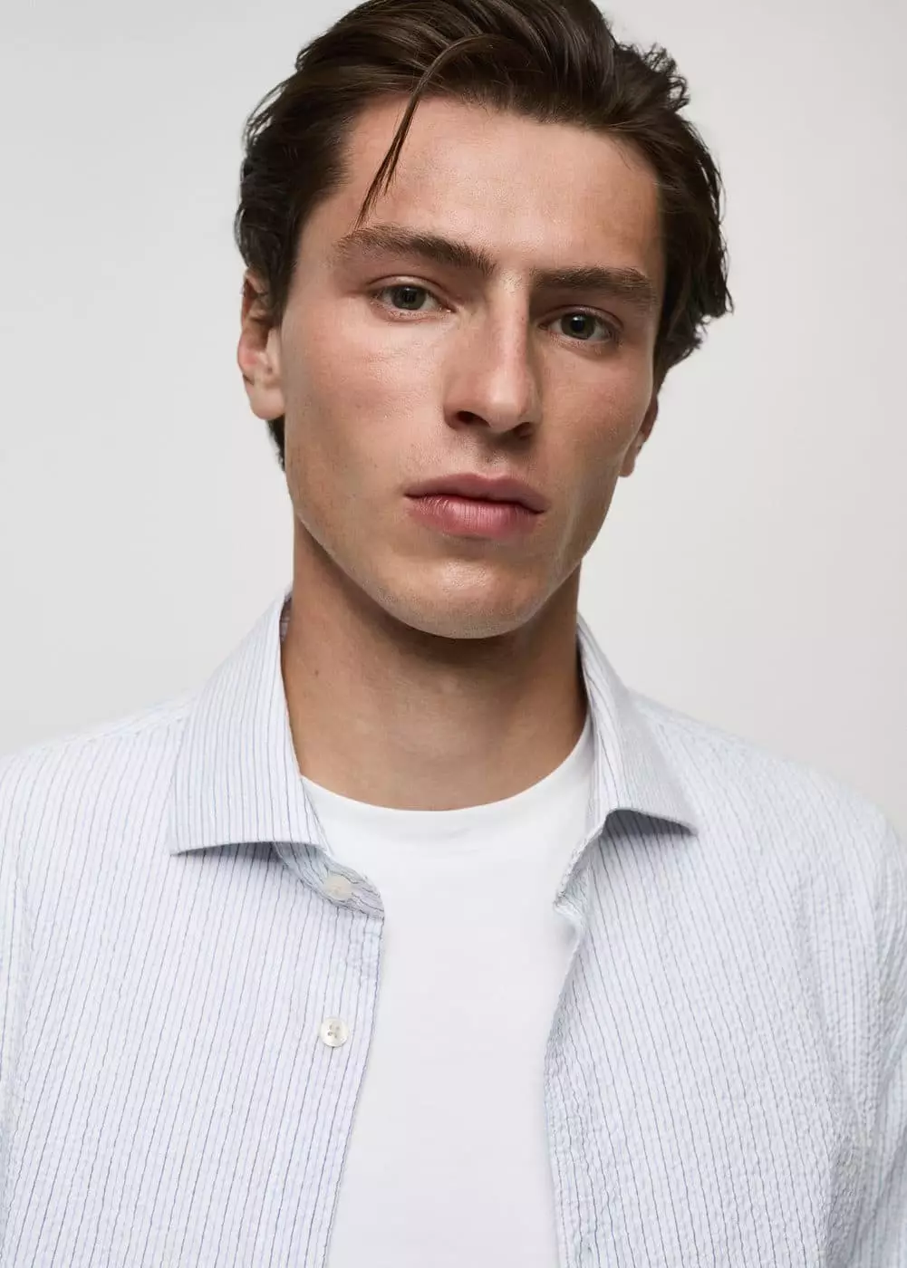 Jual Mango Kemeja katun seersucker garis-garis regular-fit Original ...