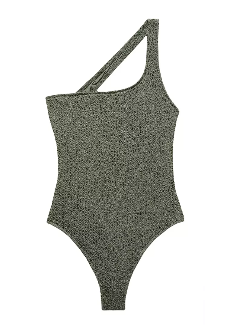 Buy Mango Asymmetrical Textured Swimsuit 2025 Online | ZALORA Philippines